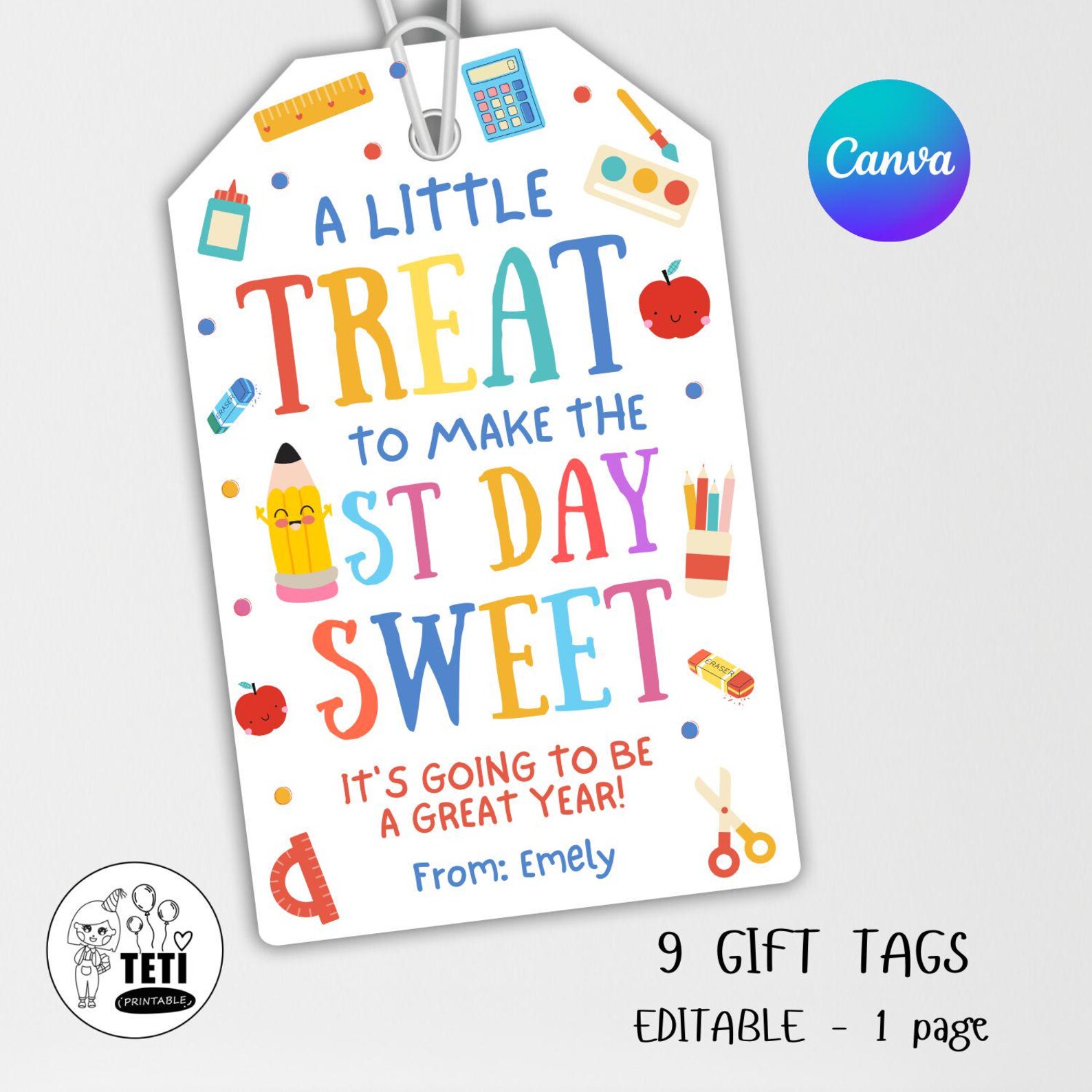 Back to School Treat Tags, A Little Treat to Make the First Day Sweet ...