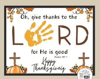 Christian Thanksgiving Handprint Art Craft Christian Fall Printable ...