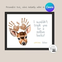 Father's Day Handprint Keepsake, Father's Day Handprint Art, Keepsake ...