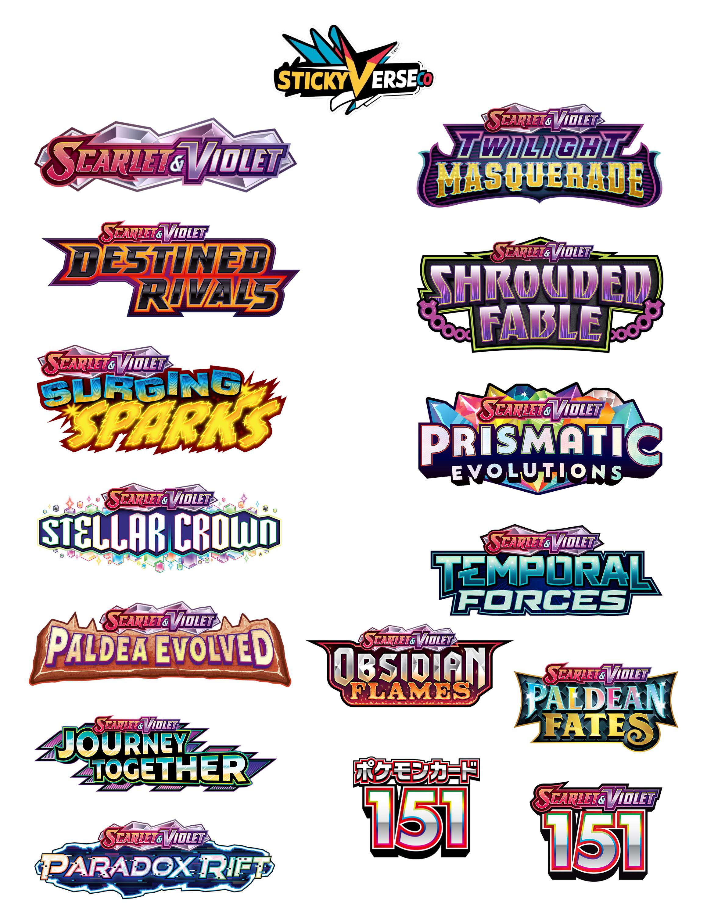 Pokémon Scarlet & Violet Set Logos - Full Set - Premium Vinyl Stickers ...
