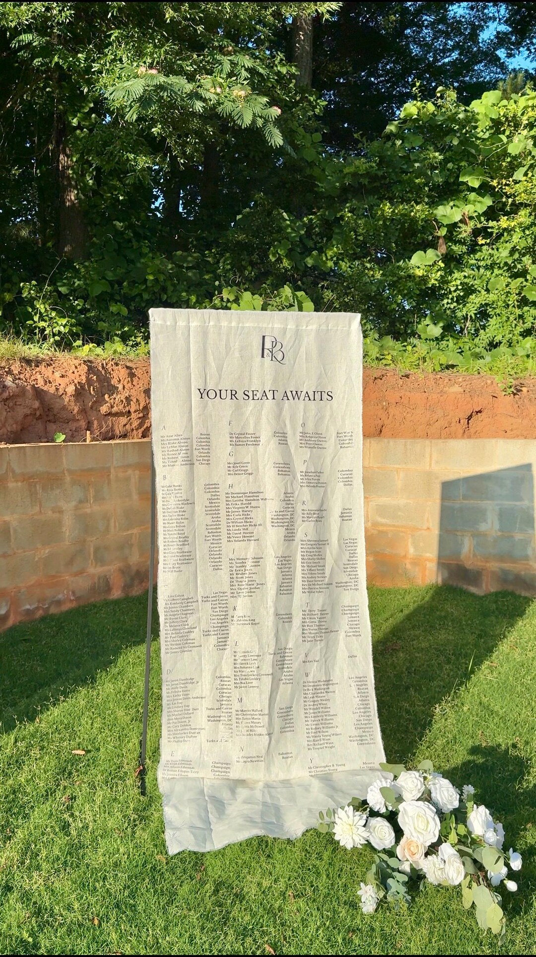 Fabric Seating Chart, Personalized Wedding Seating Chart Sign, Wedding ...