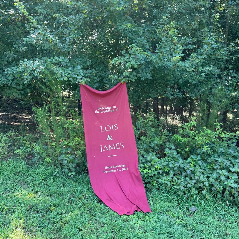 Brown Linen Welcome Sign - Etsy