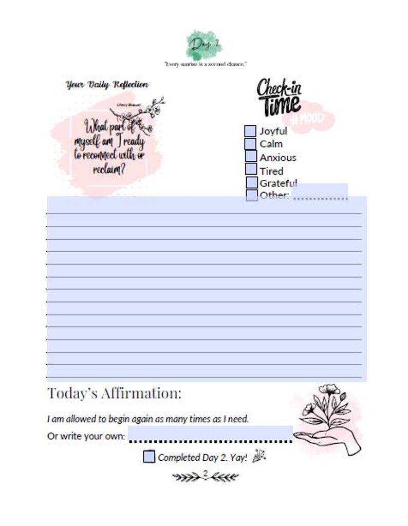 30-day Fillable Self-discovery Journal – Guided Digital Journal for ...