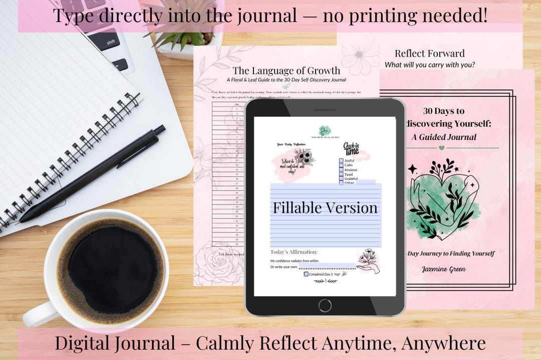 30-day Fillable Self-discovery Journal – Guided Digital Journal for ...