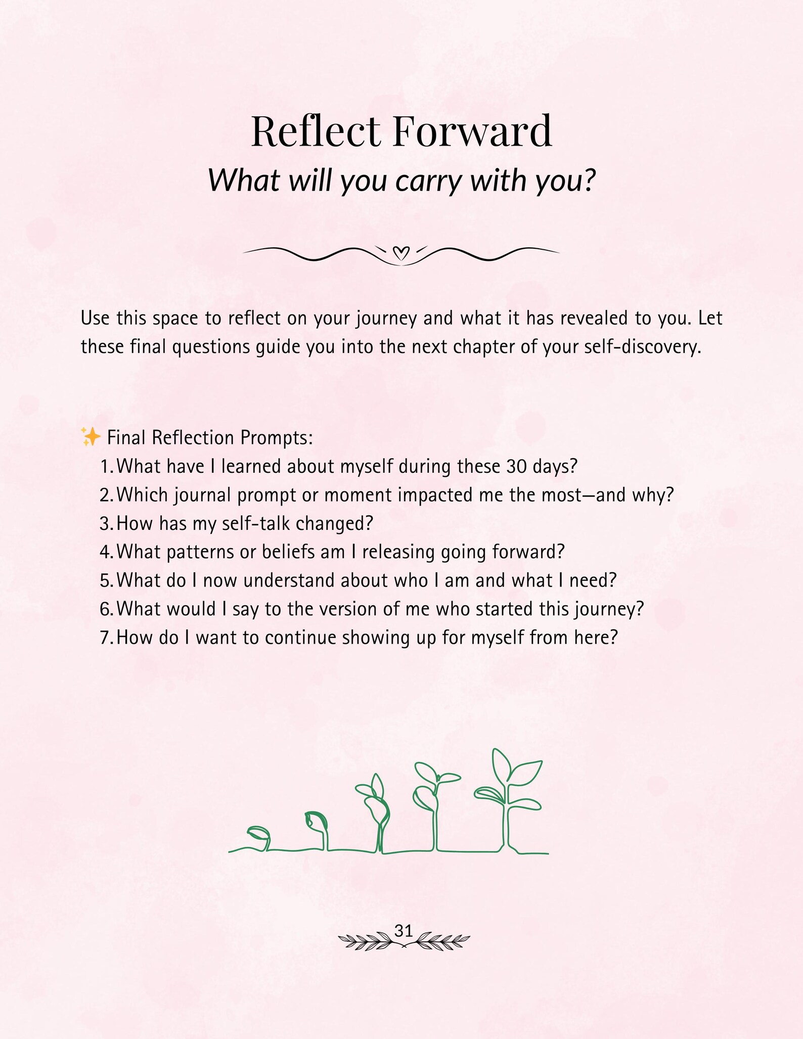 30-day Fillable Self-discovery Journal – Guided Digital Journal for ...