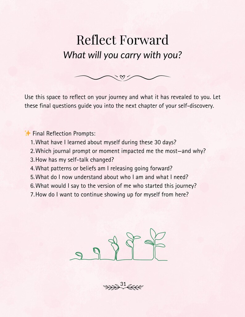 30-day Fillable Self-discovery Journal – Guided Digital Journal for ...