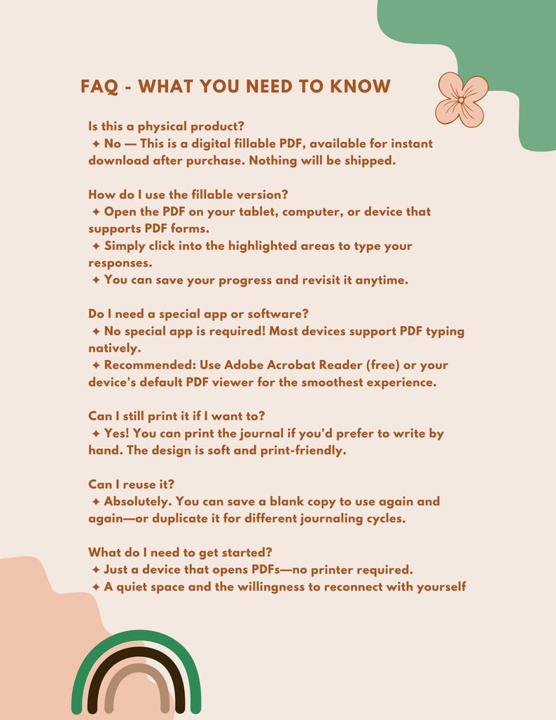 30-day Fillable Self-discovery Journal – Guided Digital Journal for ...