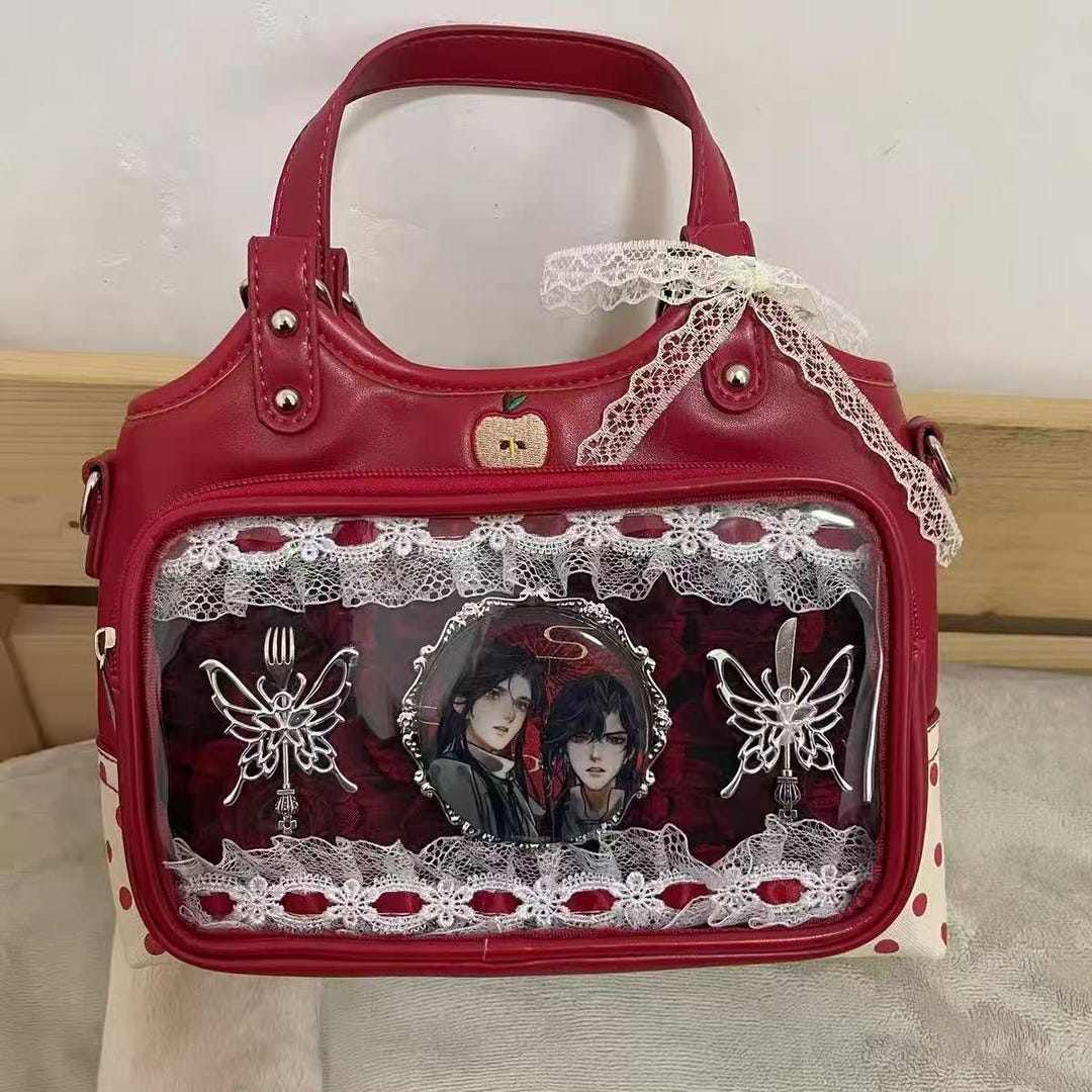 Red Apple Ita Bag 10 Cm Plush Display Crossbody Bag for Pins Badges ...