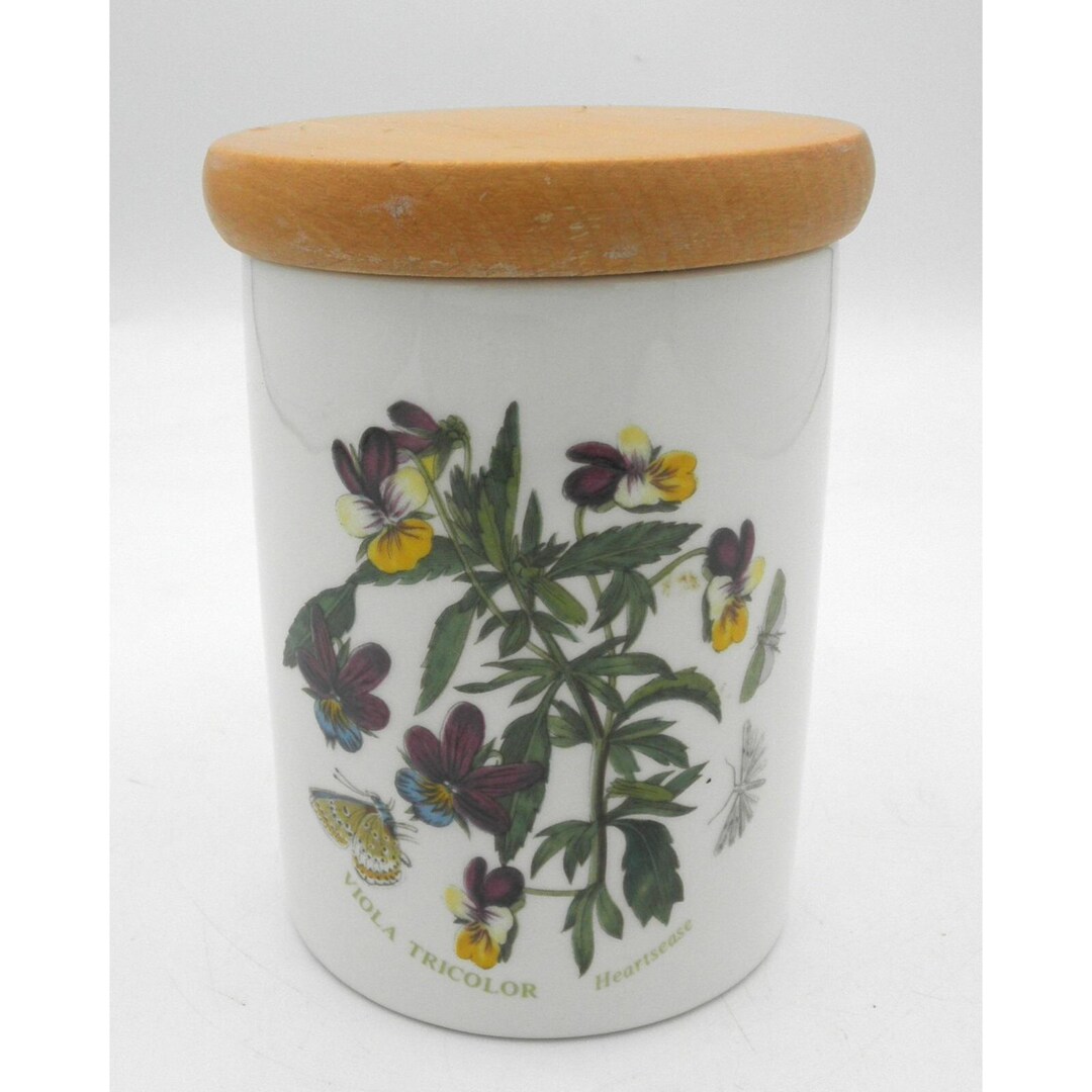Portmeirion Botanic Garden 4 Inch Storage Jar Wooden Lid VIOLA Pattern ...