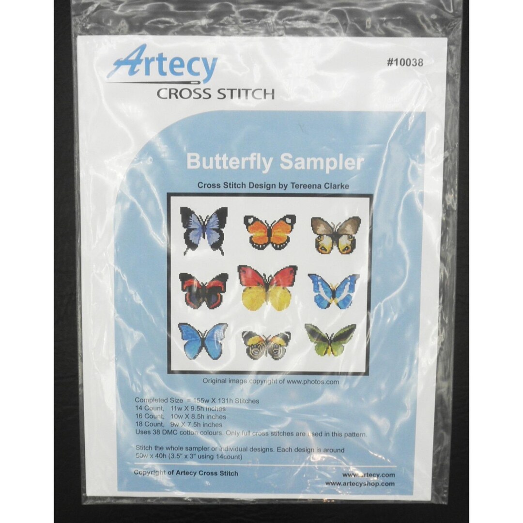 Artecy Cross Stitch Pattern BUTTERFLY SAMPLER by Tereena Clarke # 10038 ...