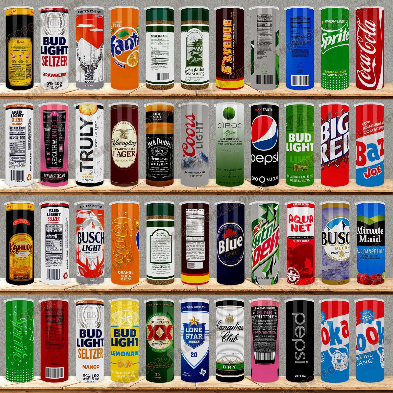 Liquor & Soda Tumbler Wrap Bundle: 900+ Designs, 20oz Skinny Tumbler ...