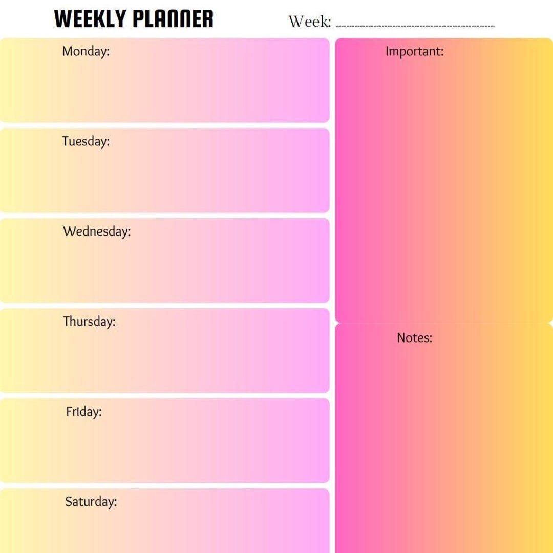 The Printable Weekly Planner: Stay on Track, Stay Organized! - Etsy