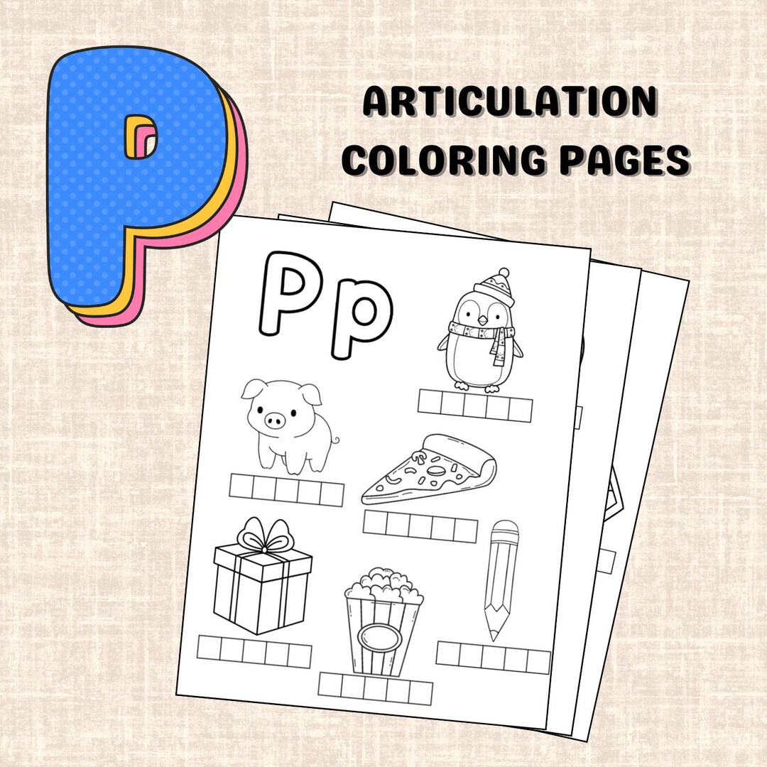 Color & Practice: /p/ Articulation Coloring Pages (initial, Medial, and ...