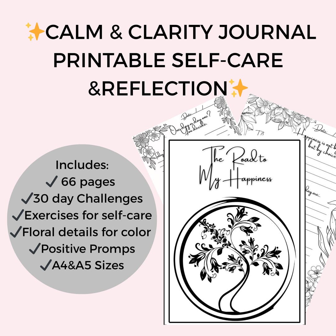 Printable Gratitude Journal: Self-care & Coloring Pages (PDF A4 A5) - Etsy