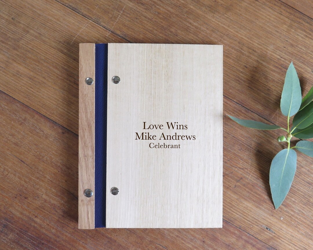 Wedding Celebrant Folder, Wood Portfolio, Custom Engraved Display ...