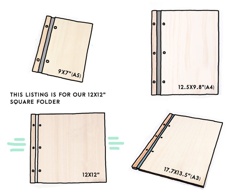 12x12 Portfolio. Design Folder Graduate Folio Wood | Etsy