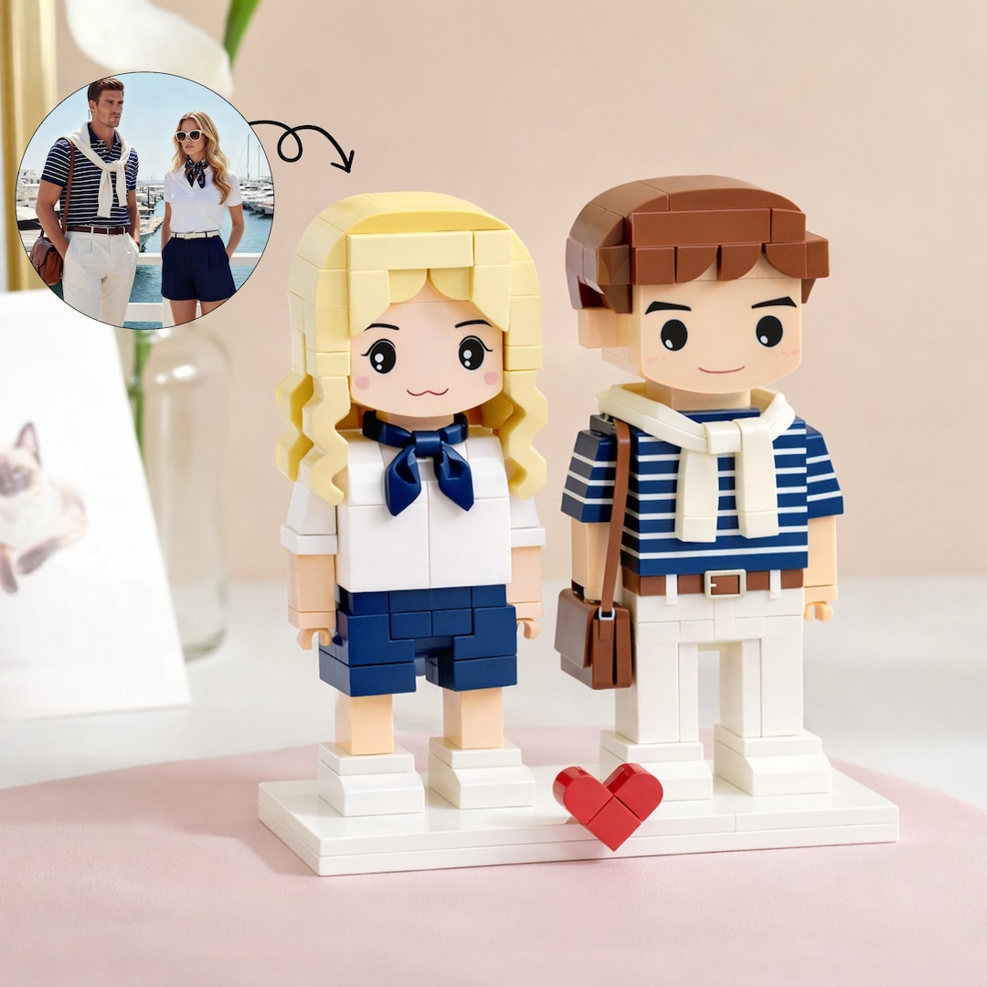 Custom Valentines Brick Mini Figures for Couples, Fully Customizable ...