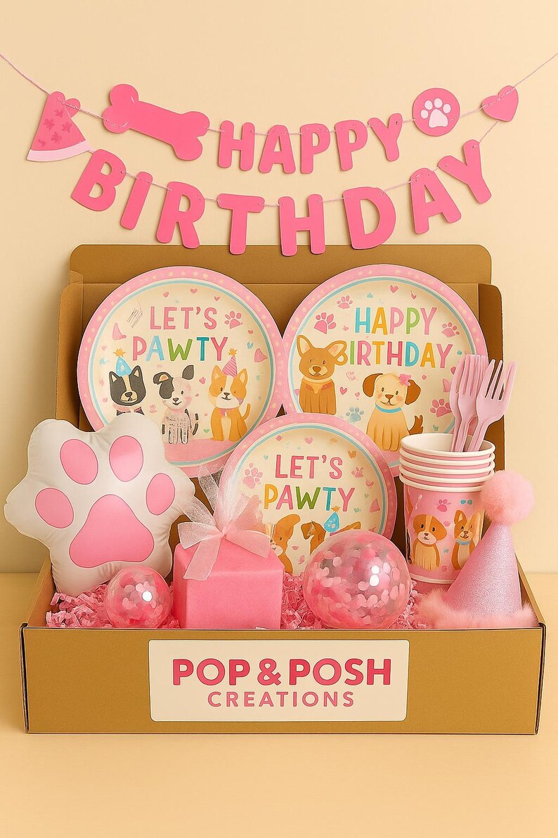 It’s My Pawty Dog Birthday Party Box | Puppy Party Decorations | Dog ...