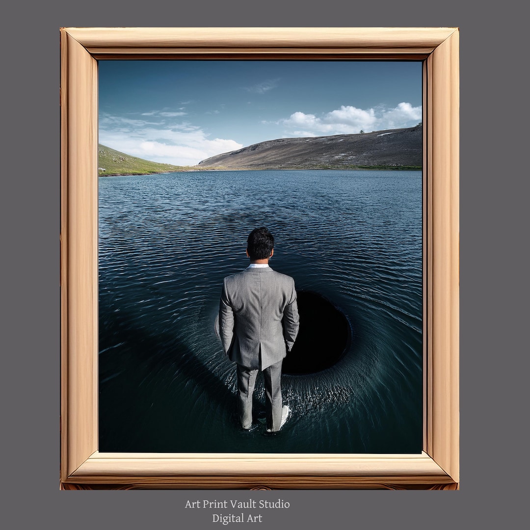 The Abyss Beneath Still Waters Digital Art. Gift for Looking for ...