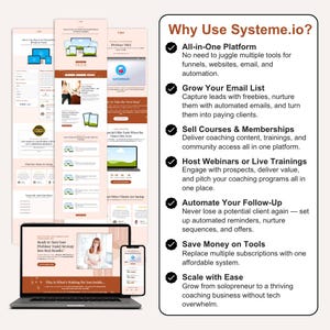 Systeme.io Webinar Funnel Template for Coaches | Systeme.io Funnel ...