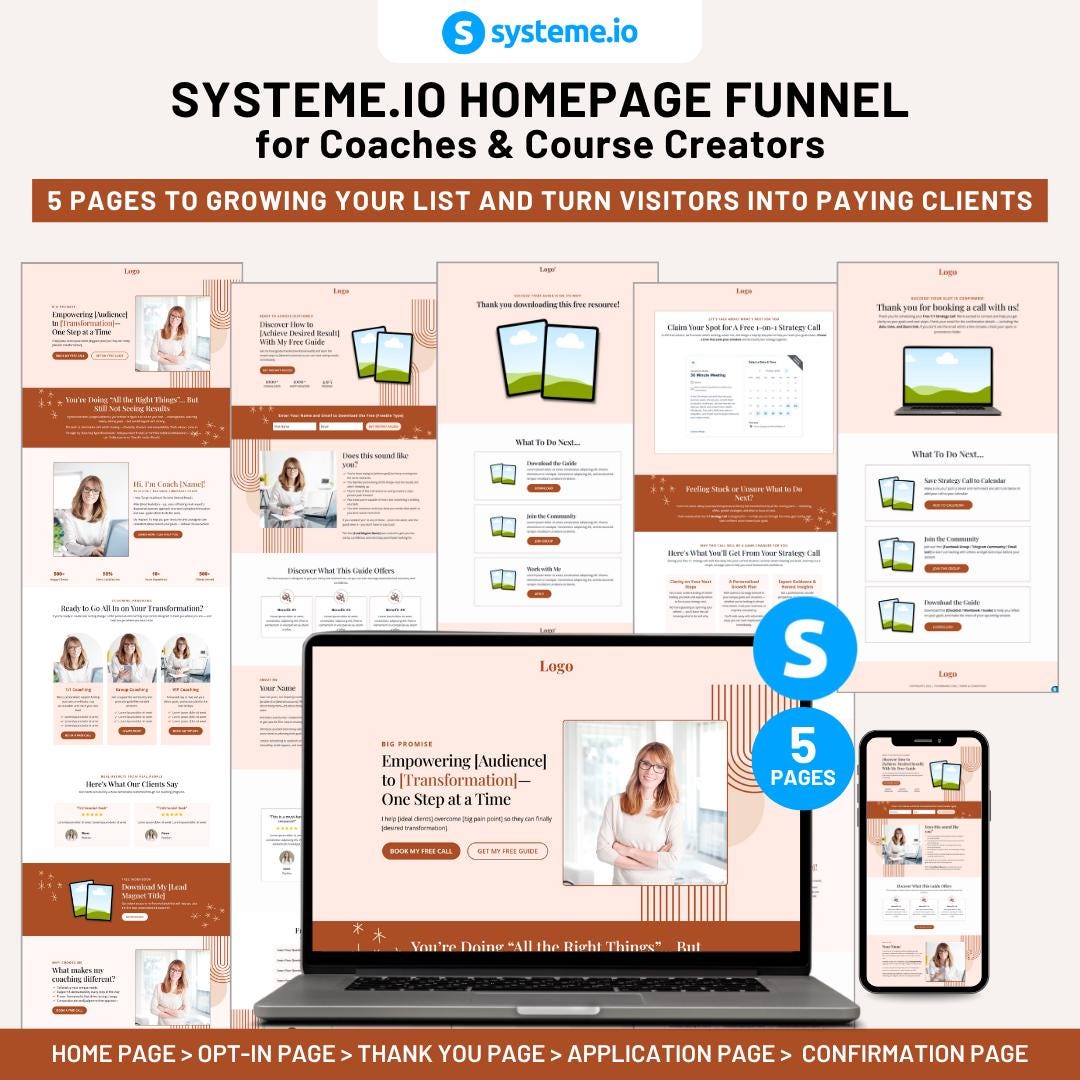 Systeme.io Homepage Funnel Template | Systeme.io Website Funnel ...