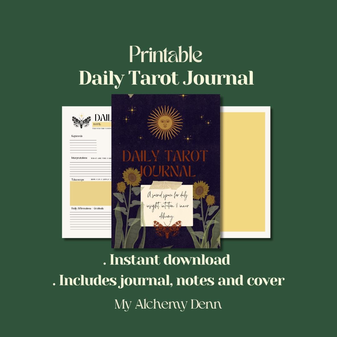 Daily Tarot Journal Printable | Spiritual Reflection Page | Mystic PDF ...