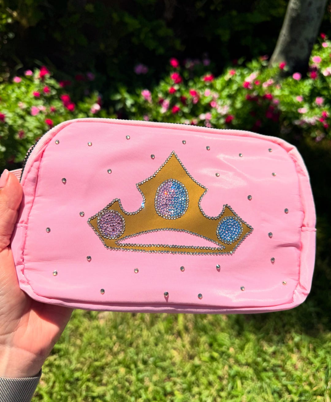 Aurora Inspired Sparkle Bag – Pink and Blue Crown Purse, Disney ...