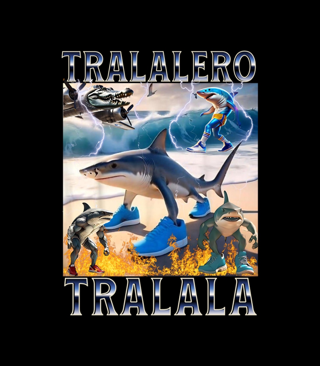 Tralalero Tralala Meme PNG | Viral Italian Brainrot Digital Art | Funny ...
