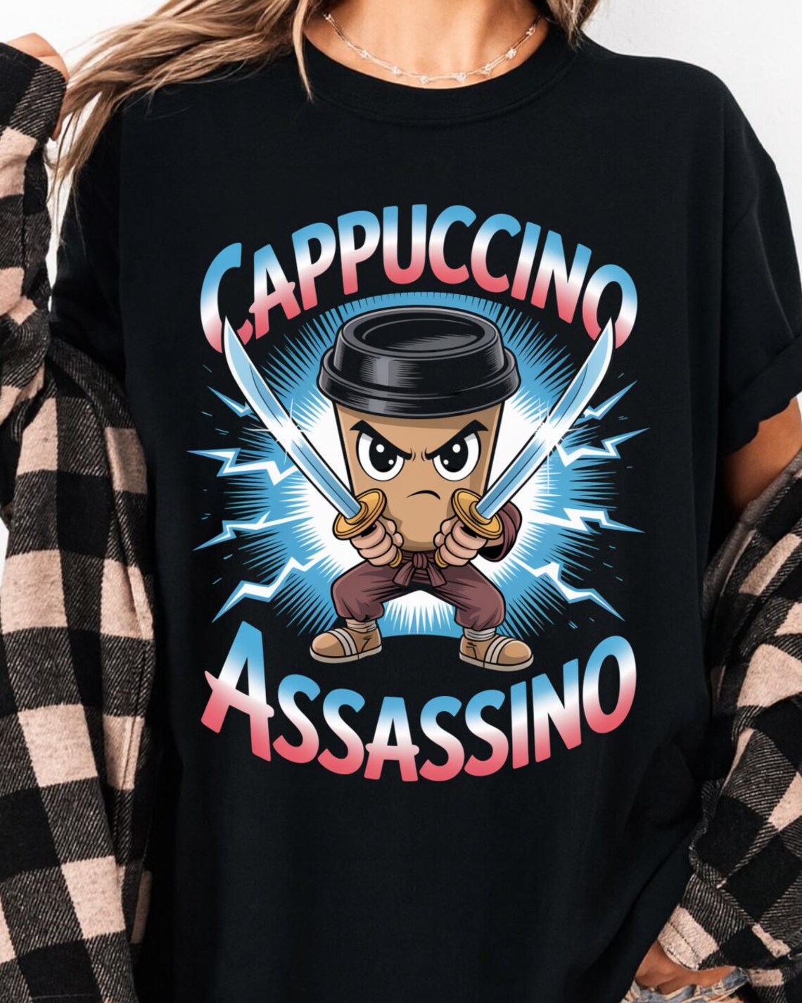 Cappuccino Assassino Meme PNG | Bootleg Italian Coffee Brainrot Design ...
