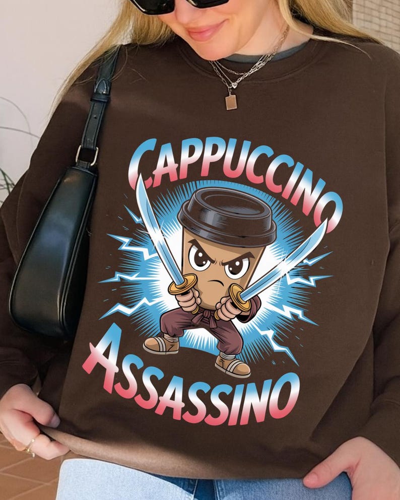 Cappuccino Assassino Meme PNG | Bootleg Italian Coffee Brainrot Design ...