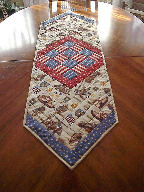 US Army Table Runner, Handmade USA Military Patriotic American Guard ...