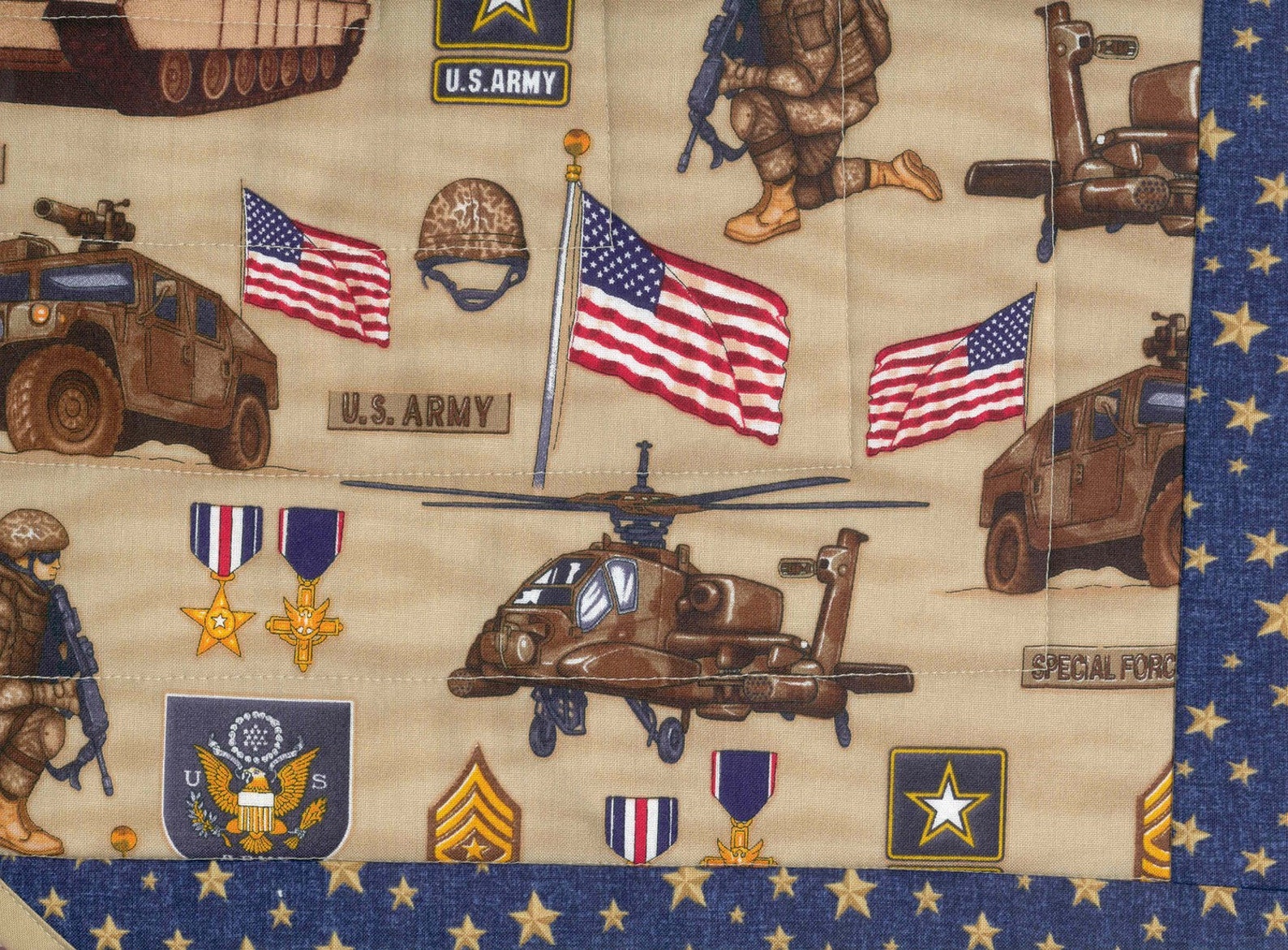 US Army Table Runner, Handmade USA Military Patriotic American Guard ...