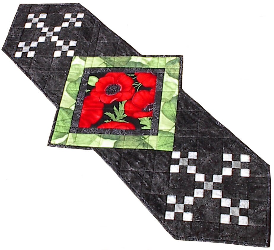 Red Poppy Table Runner, Handmade Floral Quilted, 21.5 X 51.5 - Etsy