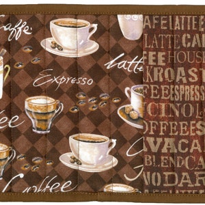 Coffee Mug Rug, Handmade Quilted Snack Mat Table Coaster Mini-quilt B ...