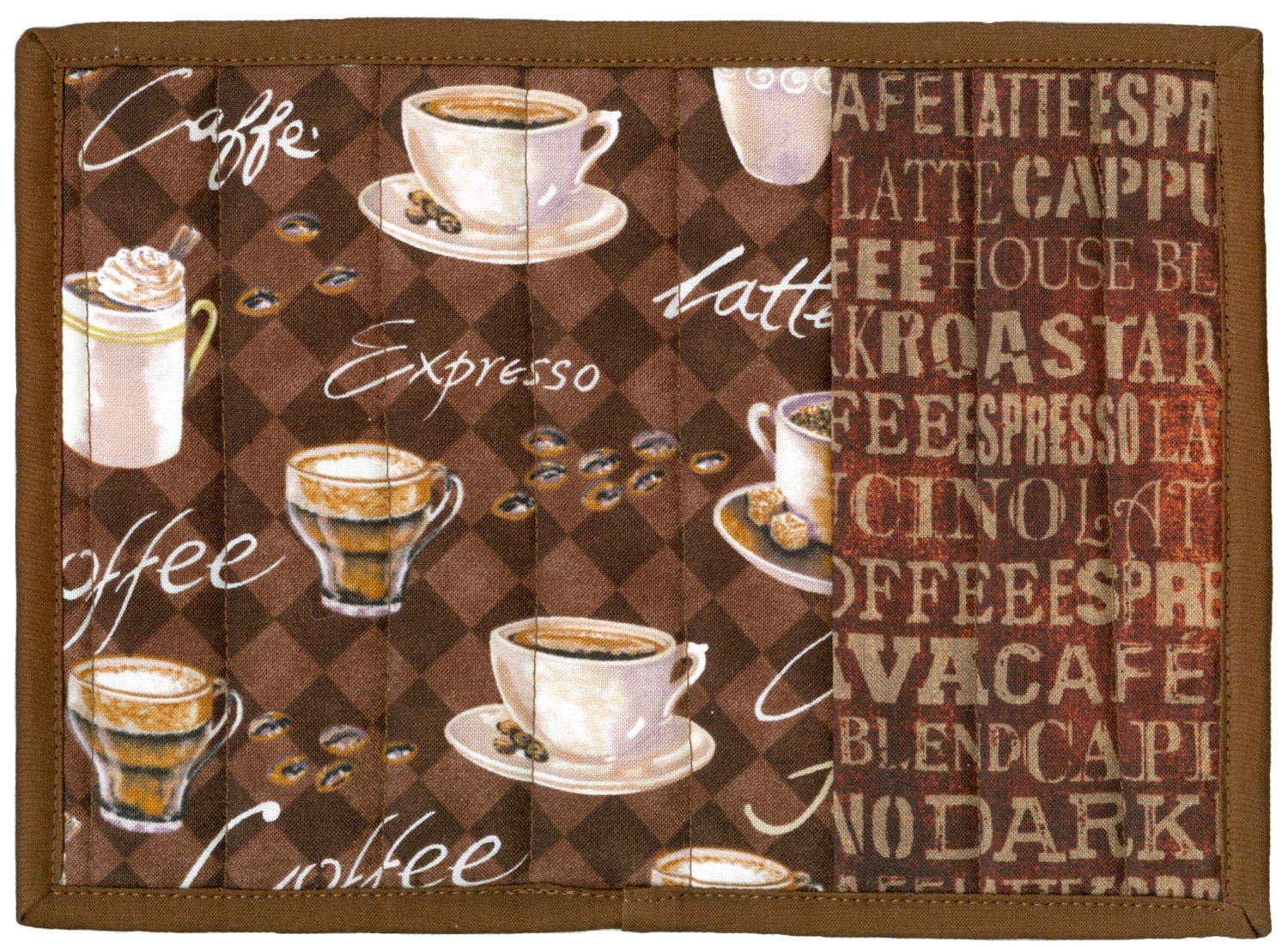 Coffee Mug Rug, Handmade Quilted Snack Mat Table Coaster Mini-quilt B ...