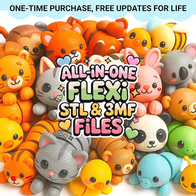 1000+ Articulated STL 3MF Bundle | Flexi 3D Print Models Pack | Cute ...