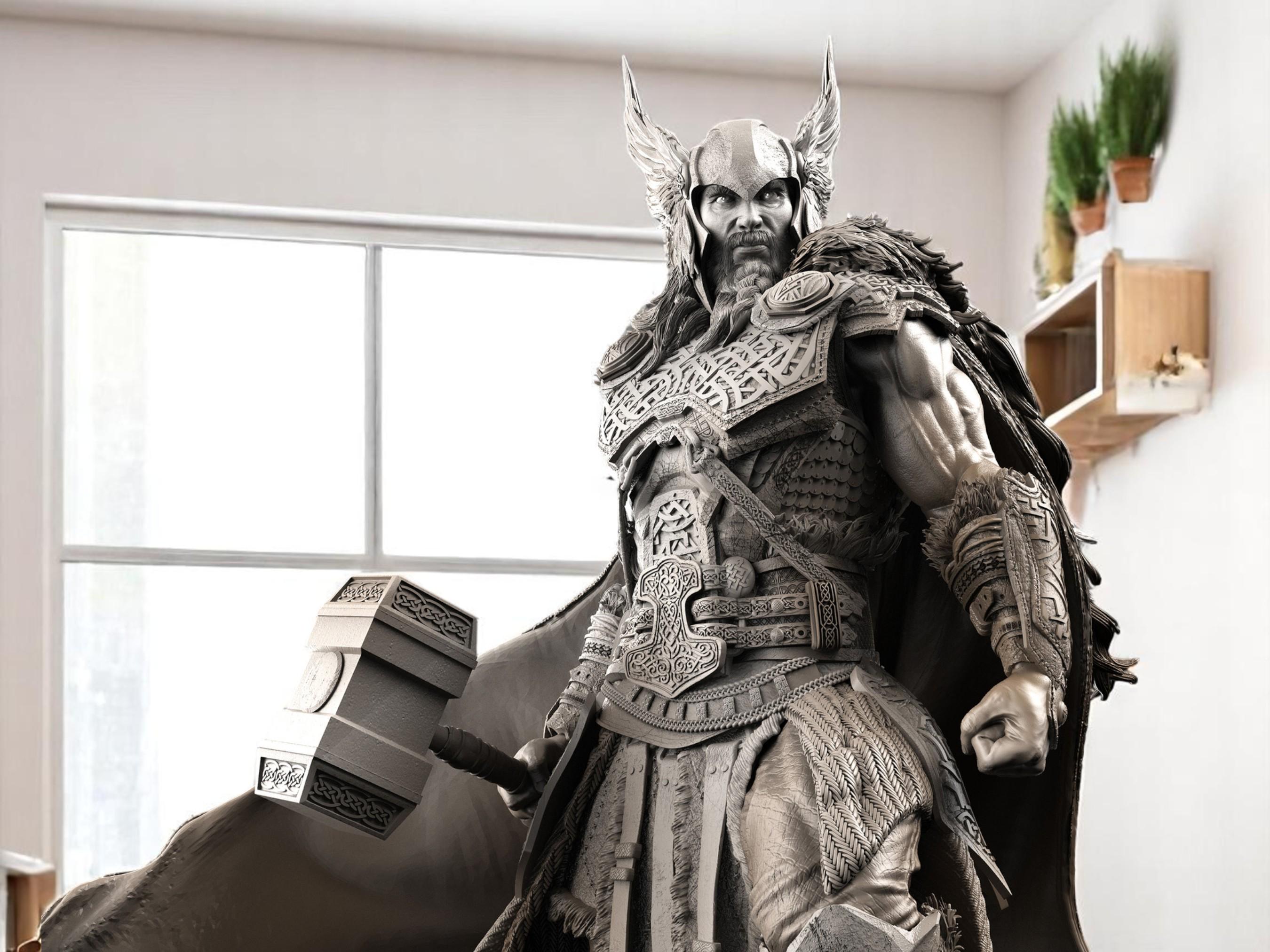 Thor 3D Printed Figure (25 Cm) – Unpainted Resin Model Kit | Norse ...