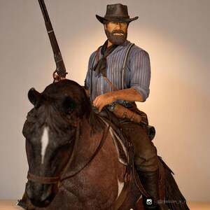 Arthur Morgan 3D Printed Figure | 23 Cm Unpainted Resin Model Kit | Red ...