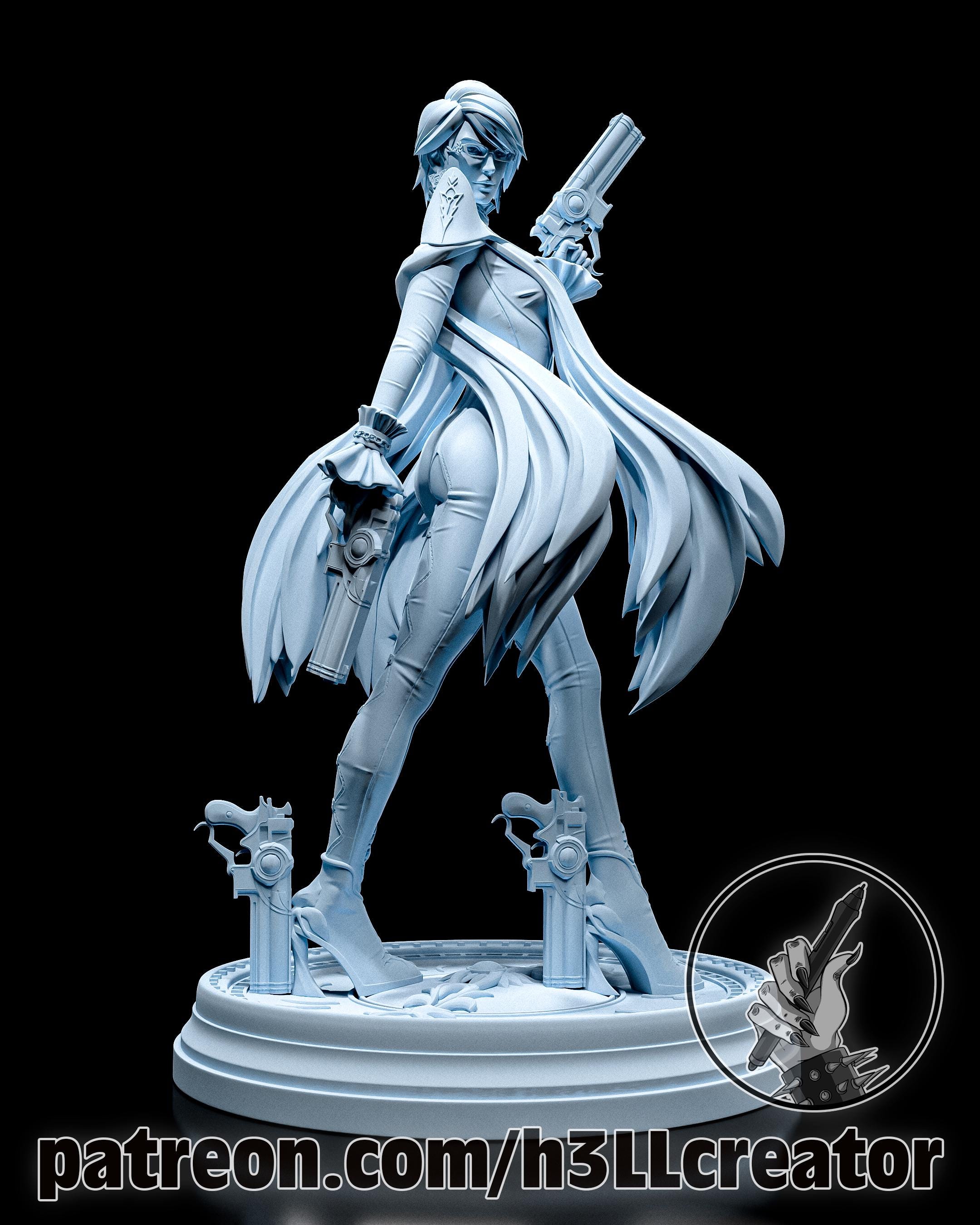 Bayonetta 3D Printed Figure | 25cm Unpainted Resin Model Kit | Gaming ...