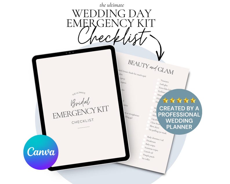 Bridal Emergency Kit Checklist Printable | Wedding Day Must-haves ...