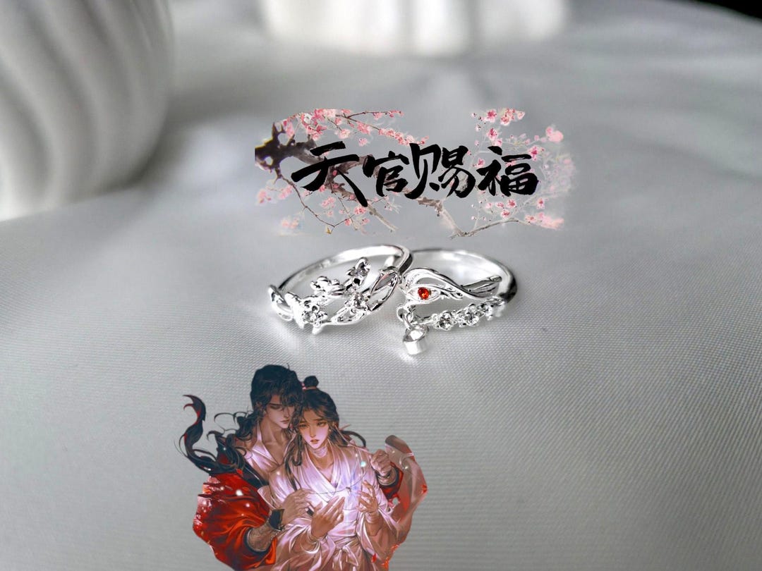 Adjustable Anime Couple Rings - Tian Guan Ci Fu Jewelry - Etsy