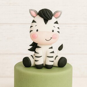 Zebra Sugar Cake Topper - Etsy