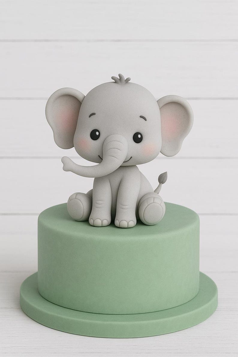 Elefant Sugar Cake Topper - Etsy
