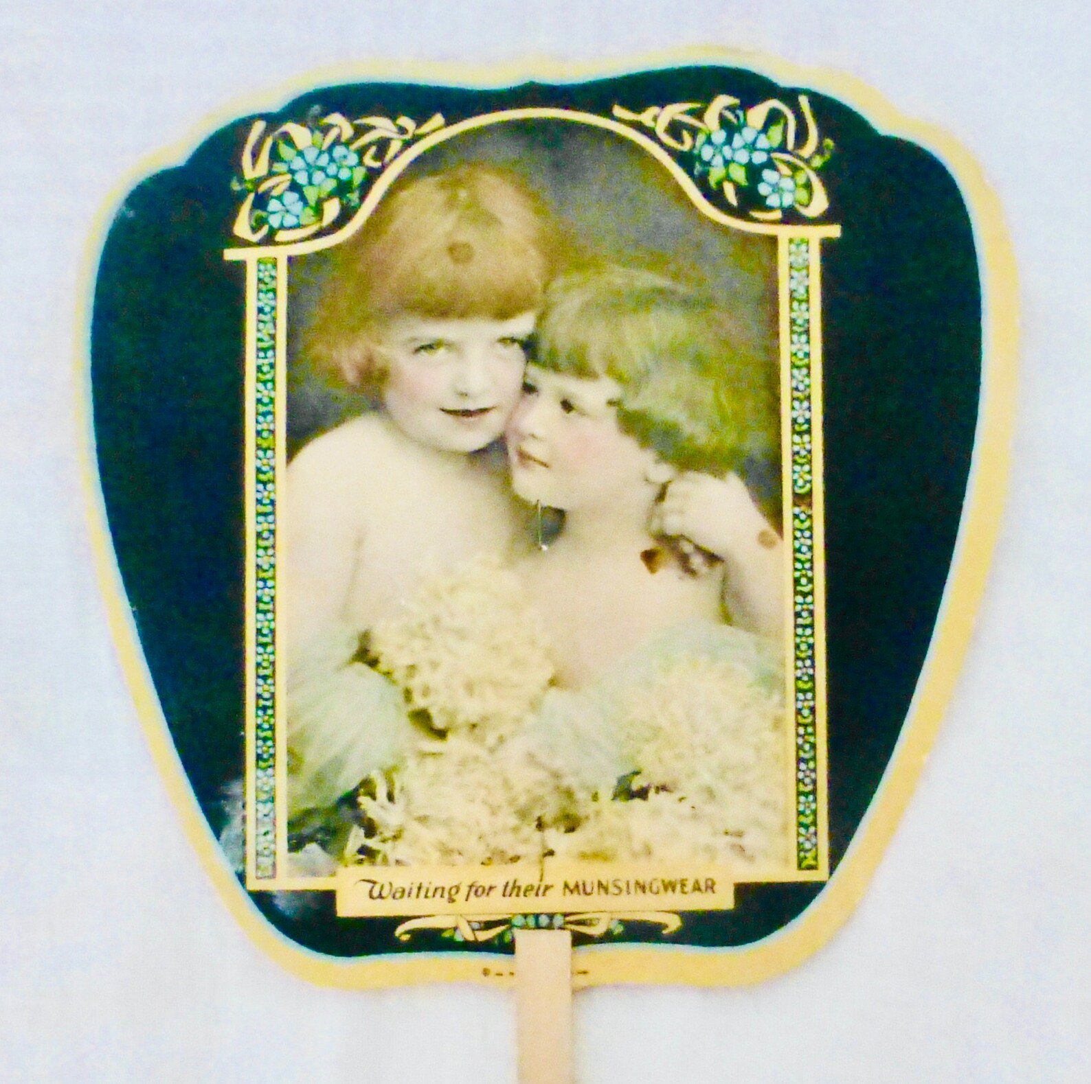 Art Nouveau 1920s Fixed Hand Fan Featuring Children in Advert - Etsy