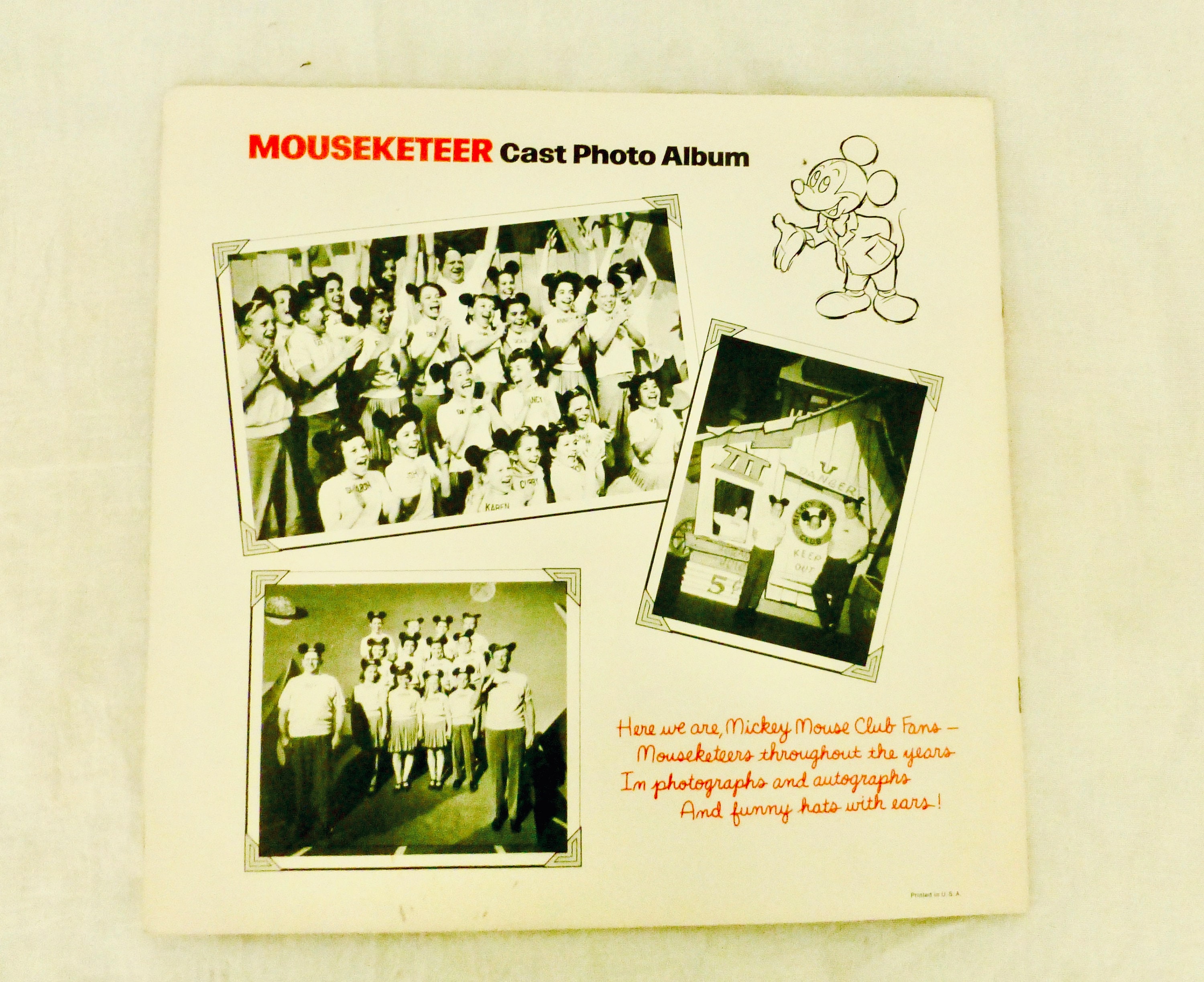 Vintage Mickey Mouse Club Mouseketeer Cast Photo Album, Disney ...