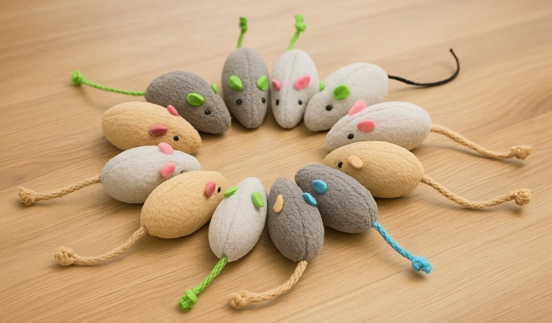 5 Catnip Mouse Toys Set – Plush Interactive, Bite-resistant Rattles for ...