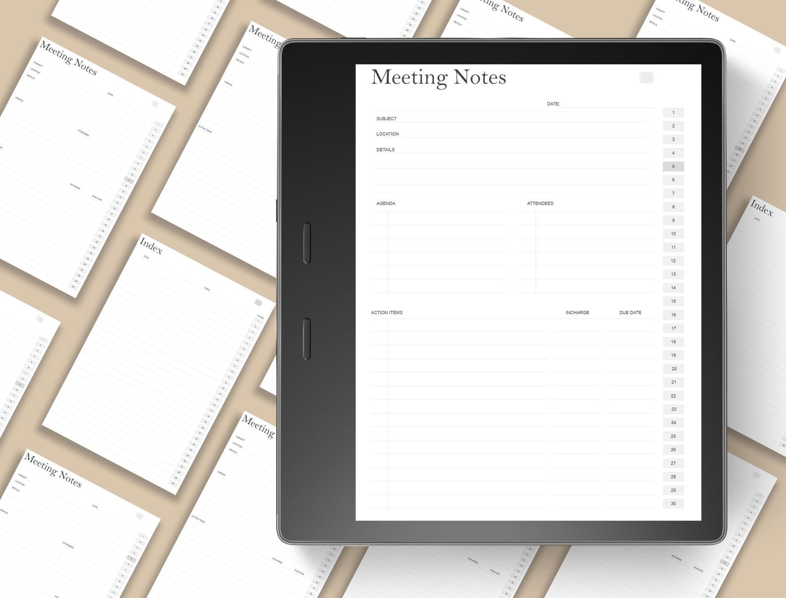 Kindle Scribe Meeting Notes Template: Hyperlinked Digital Notebook (PDF ...
