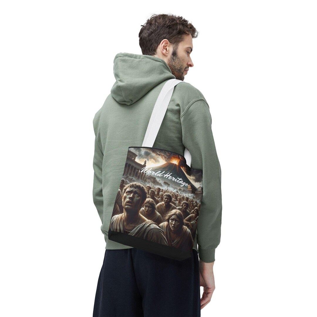 Pompeii Eruption Tote Bag: Volcano Art Tote, Archeology Gift, History ...