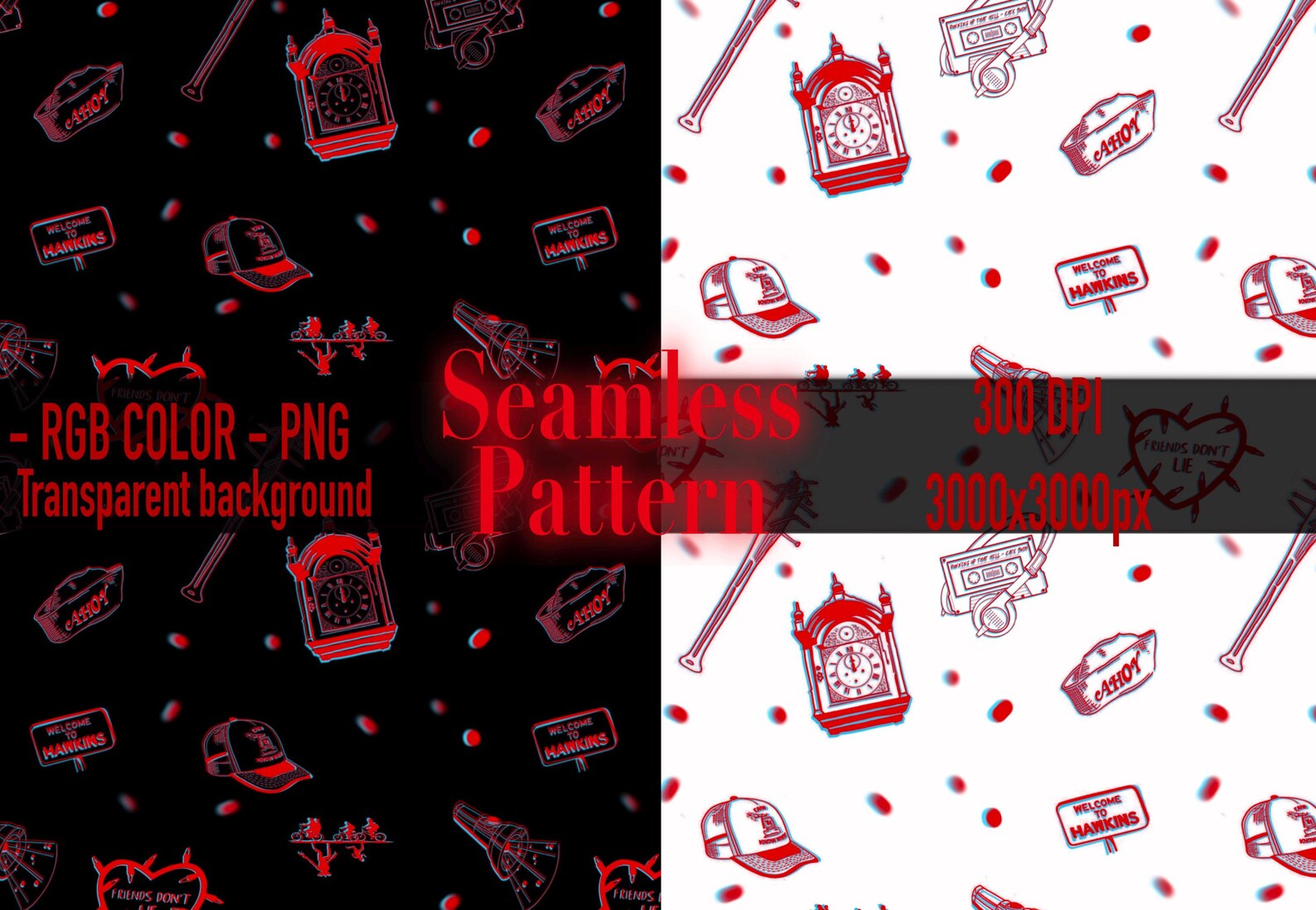 Stranger Things Inspired Seamless Pattern , Digital File Repeat Pattern ...