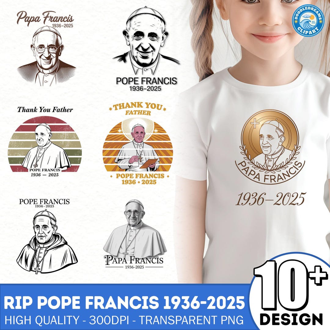 RIP Pope Francis 1936-2025 PNG, Papa Francis Png Bundle, Memorial ...